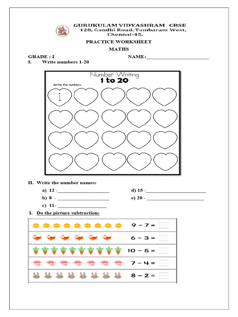 GRADE 1 Practice Ws 14.8.25 | PDF