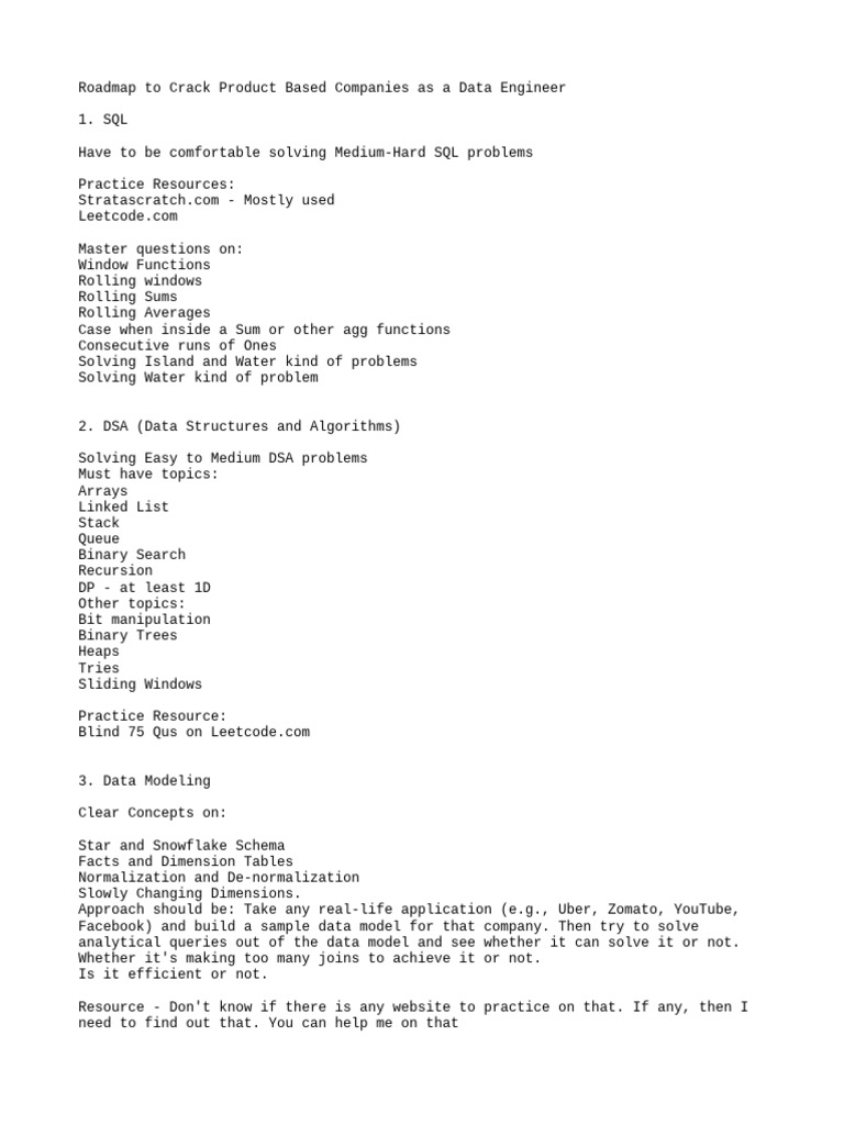 Data Engineer Interview Preparation Guide | PDF | Software Engineering | Applied Mathematics