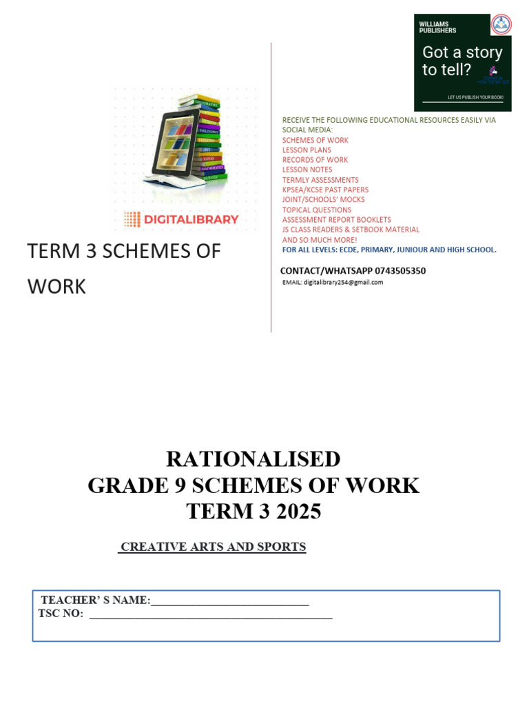 G9 CREATIVE TERM 3 SCHEMES | PDF | Weaving | Loom