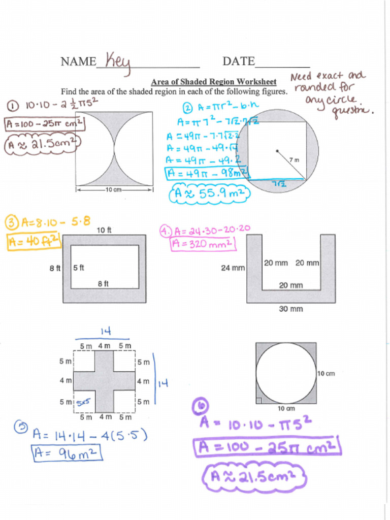 Practise - Shaded Region Solved | PDF