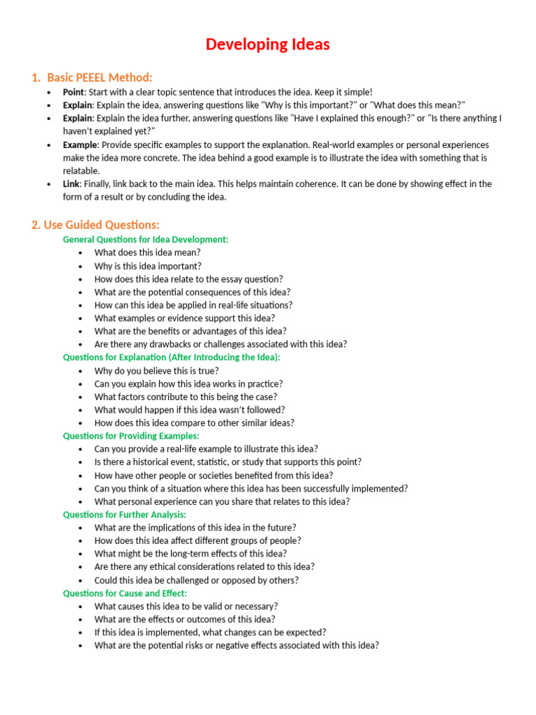 Effective Idea Development Techniques | PDF | Public Transport | Argument