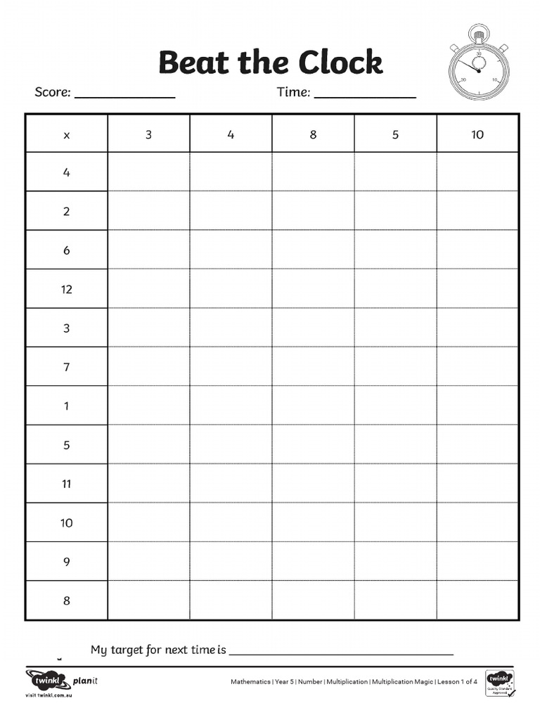 Beat The Clock Grid | PDF