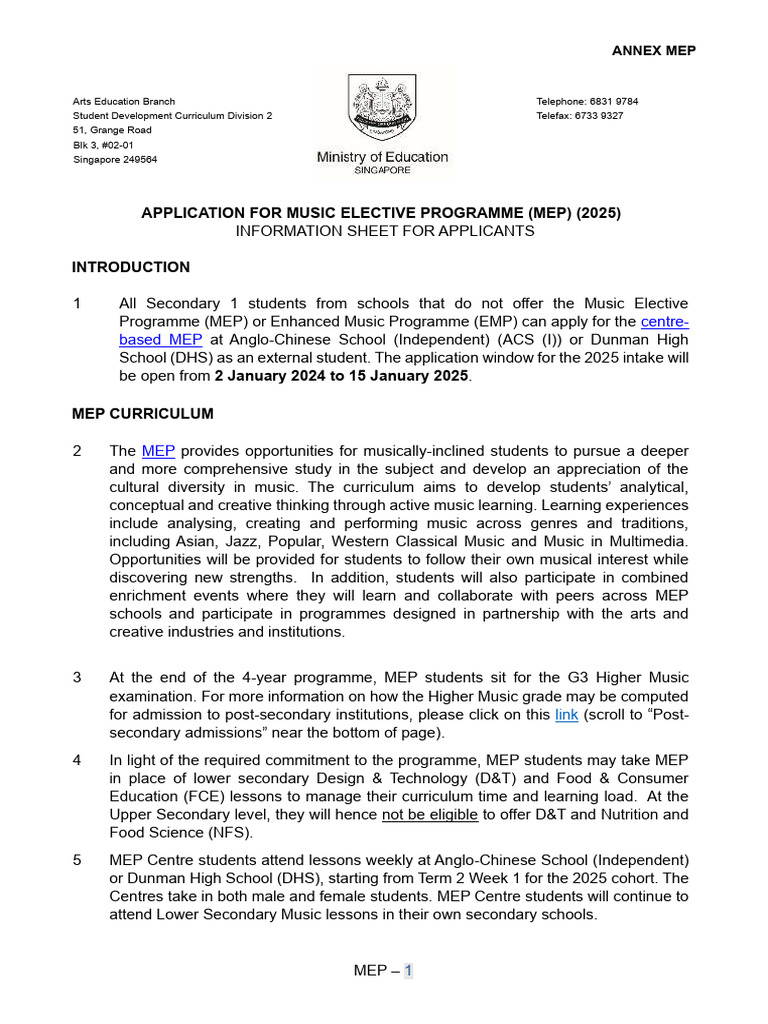 MEP Annex and Information Package | PDF | Musicology | Music Theory