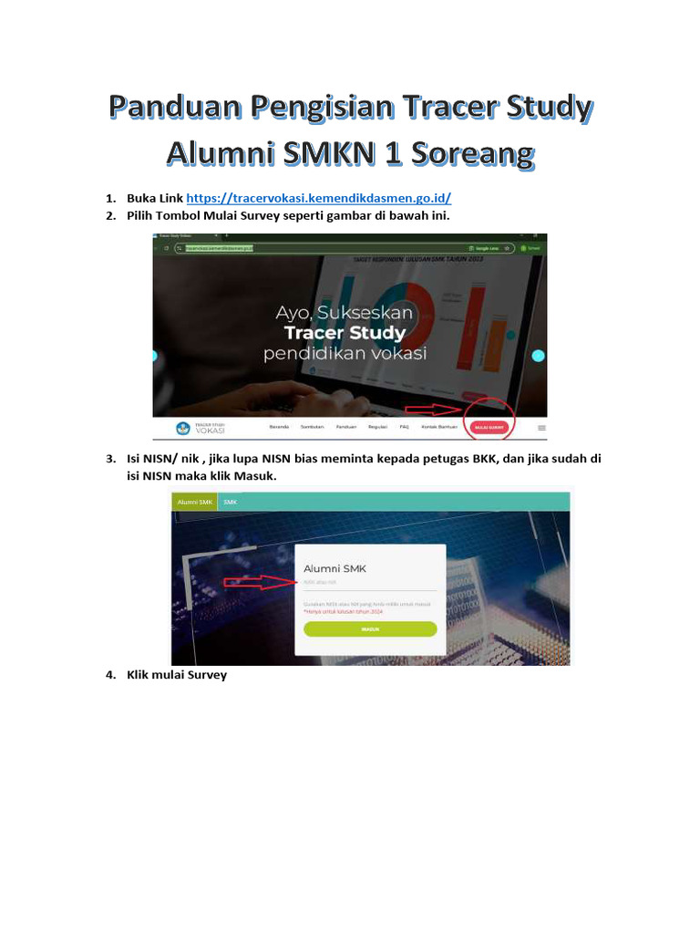Panduan Isi Tracer Study SMK | PDF