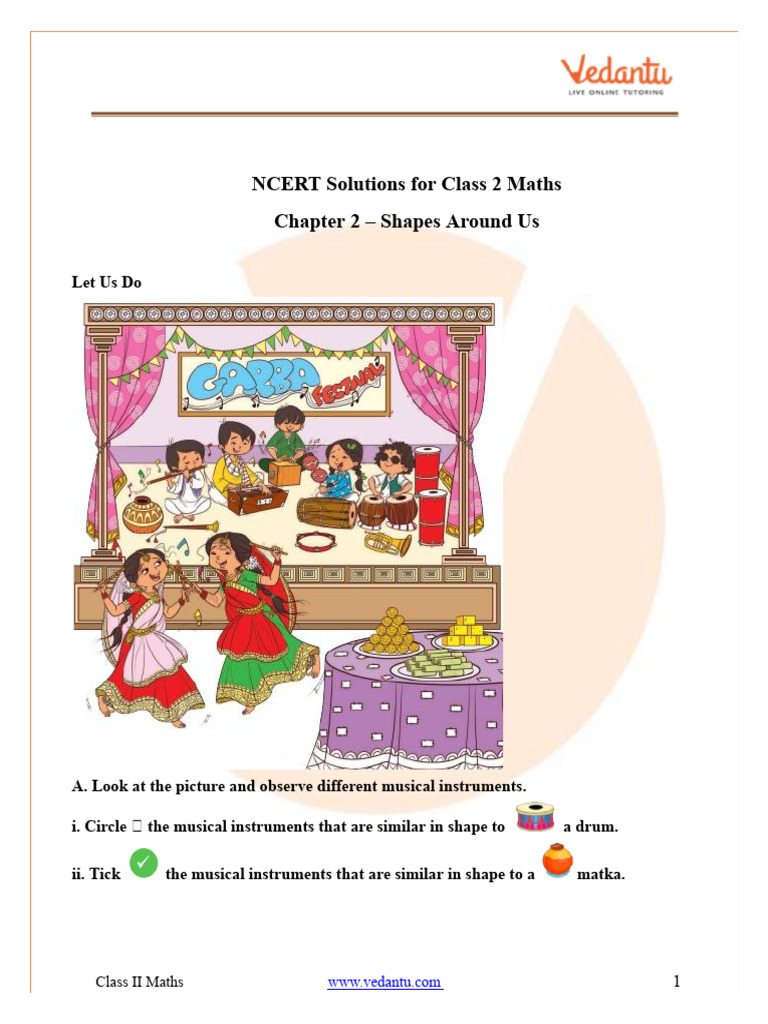NCERT Solutions For Class 2 Maths Chapter 2 Shapes Around Us - Free PDF Download | PDF
