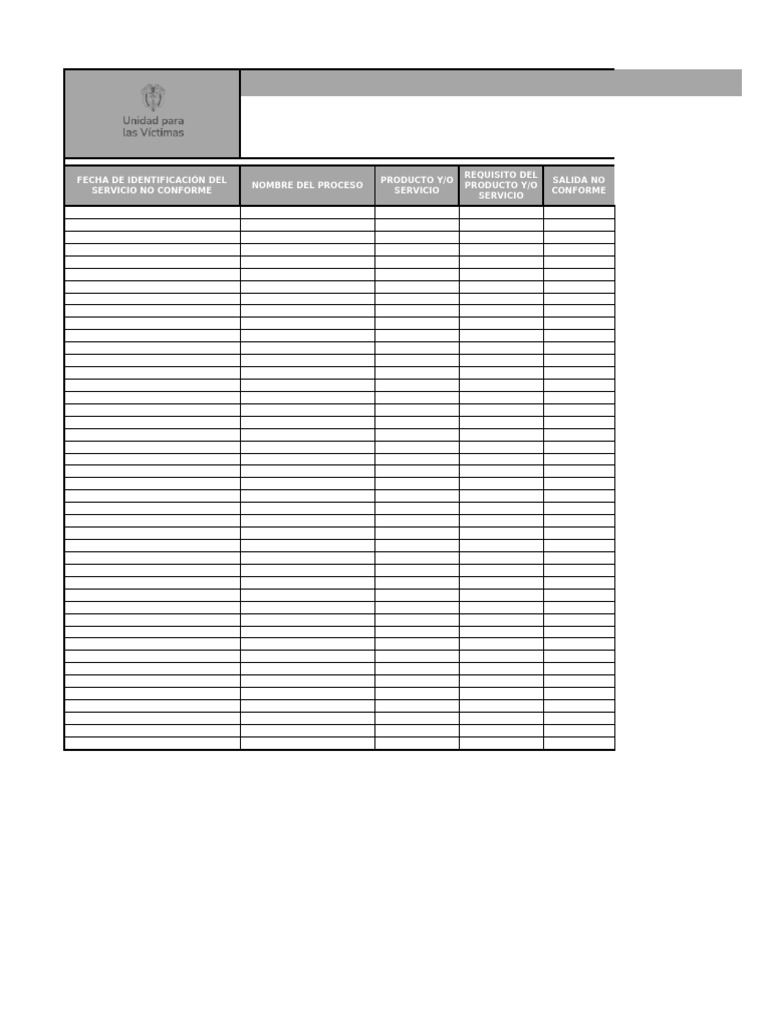 Formato Registro y Control Salidas No Conformes v4 | PDF | Informática