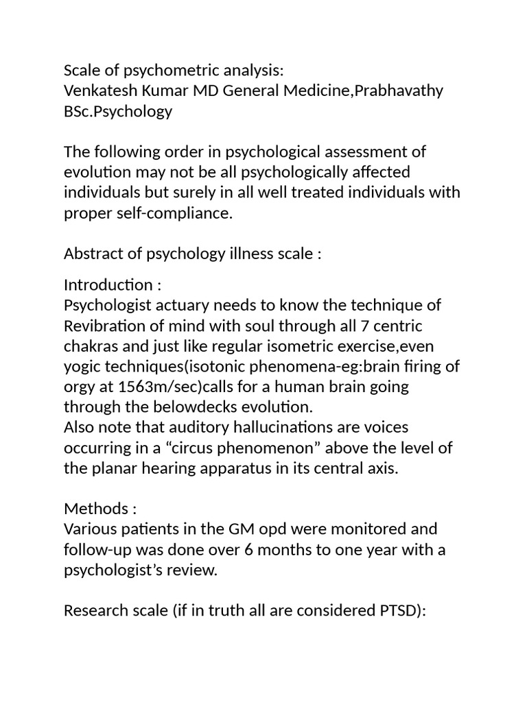Psychology Scale | PDF