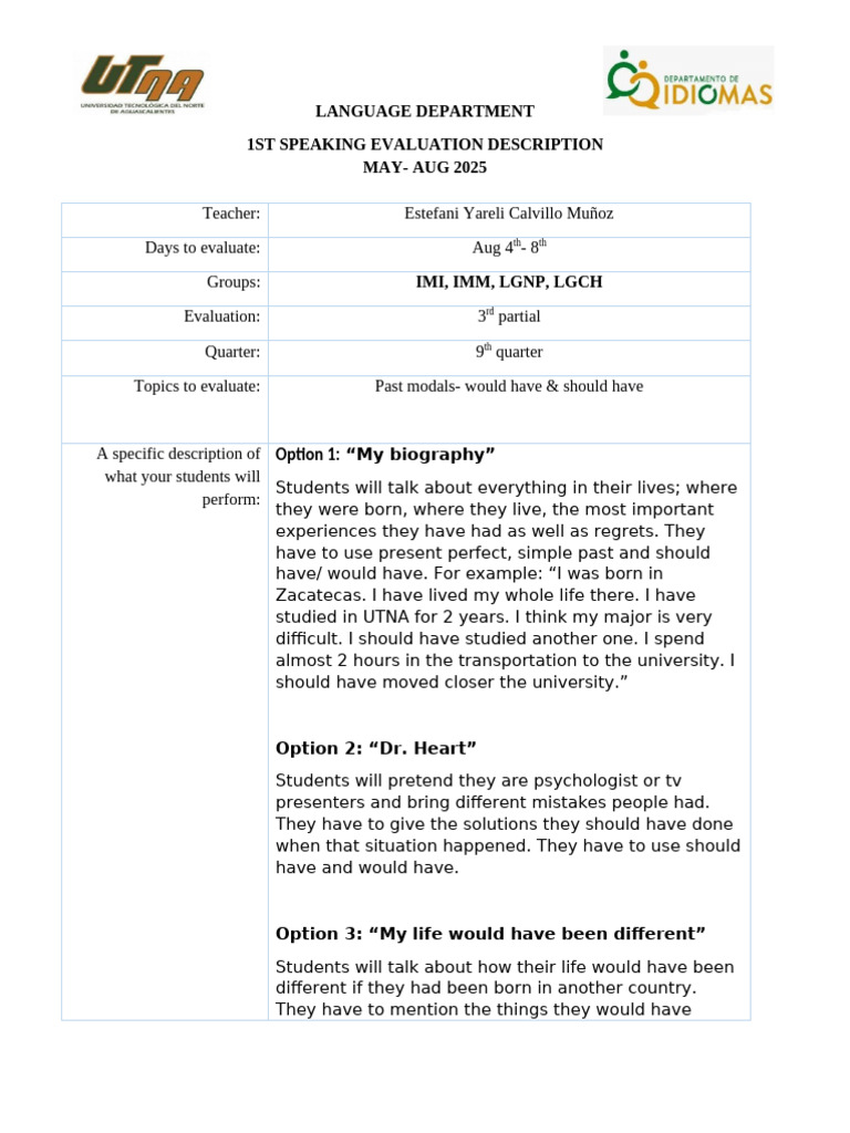 3RD Speaking Exam - 2 | PDF | Learning | Human Communication
