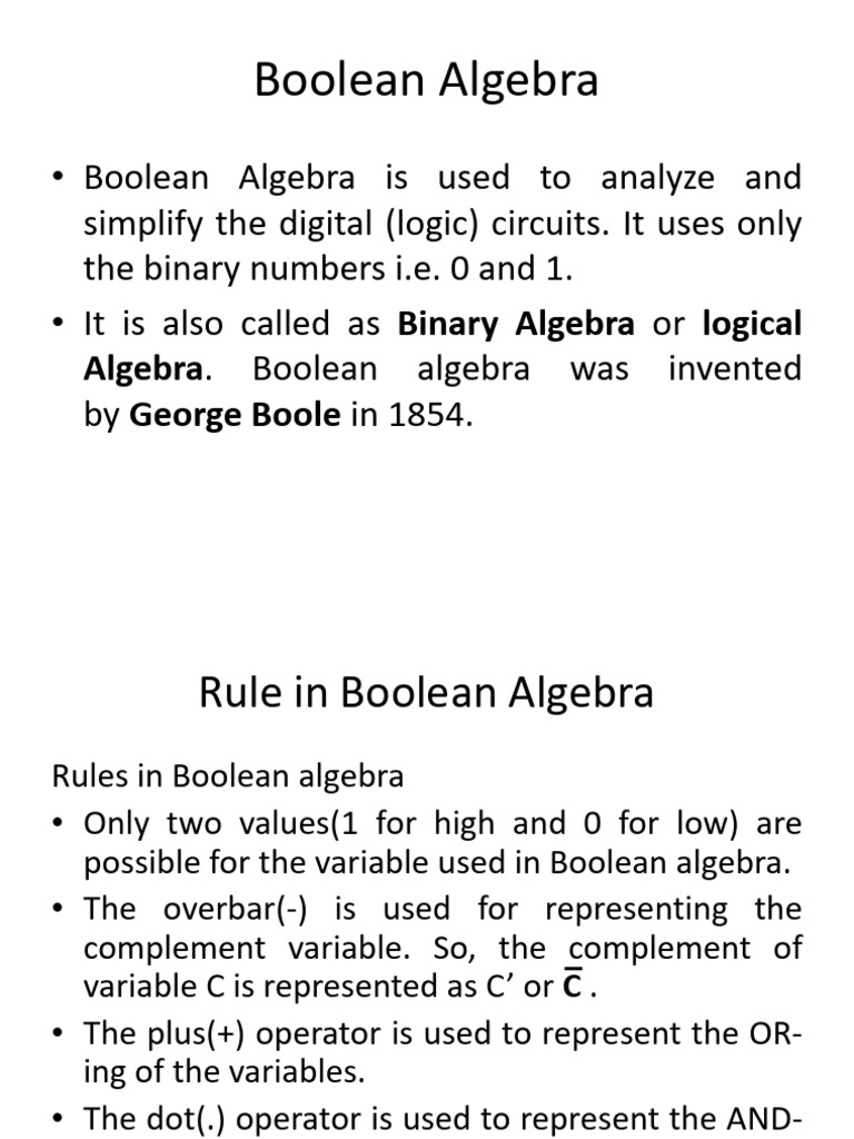 FALLSEM2025-26 VL BAITE101 00100 ETH 2025-08-02 Boolean-Algebra | PDF | Boolean Algebra ...