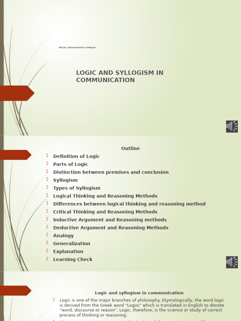 GST102 Logic and Syllogism in Communication | PDF | Logic | Argument