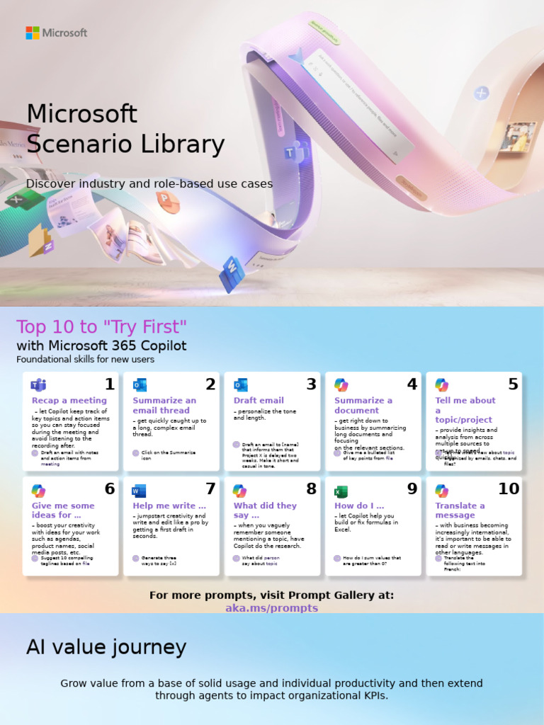 Microsoft Copilot Scenarios For Executive | PDF | Computing