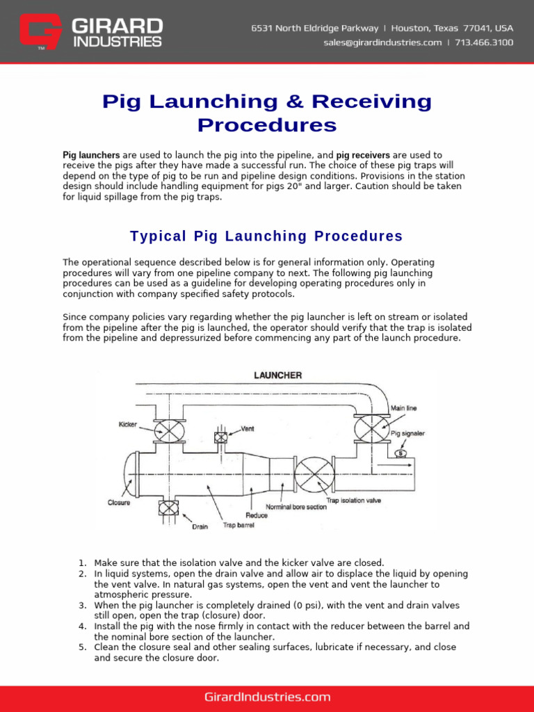 Launching Retrieving Procedures | PDF | Valve | Gases