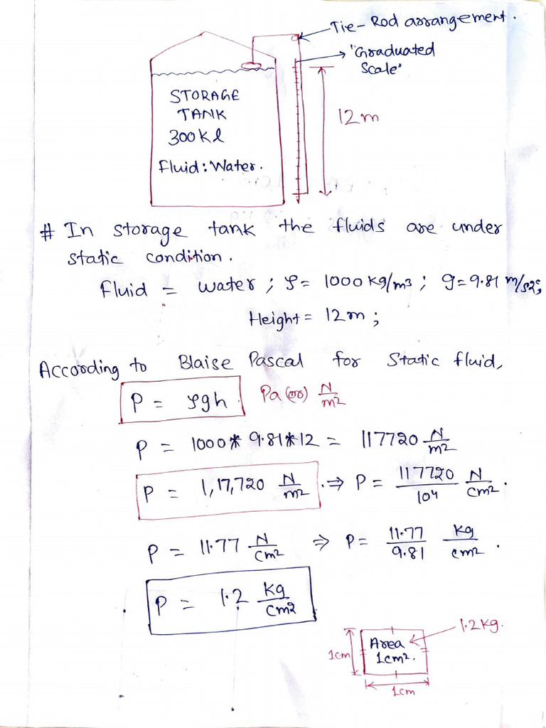 Static Fluid Pressure in Storage Tanks | PDF
