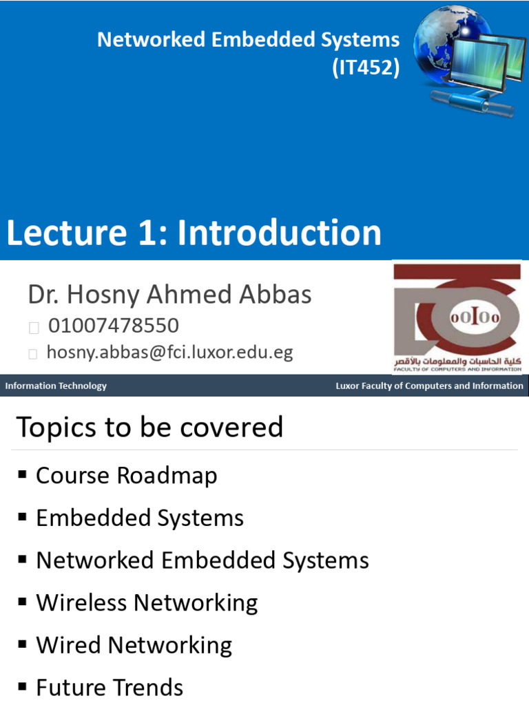 Lecture 1 Introduction To Networked Embedded Systems Pdf Computer Network Embedded System