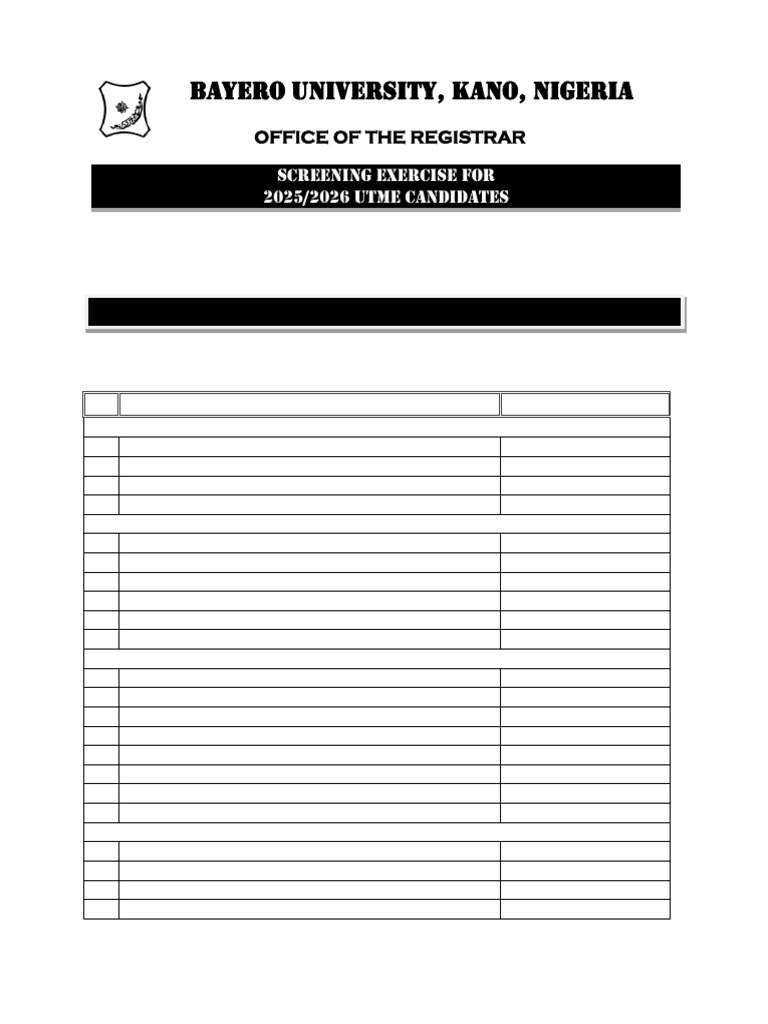 Buk 2025-2026 Post Utme Cut-Off Point | PDF | Engineering