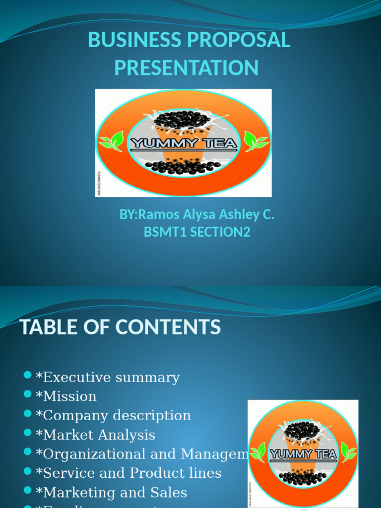 Business Proposal Presentation | PDF | Tea | Milk