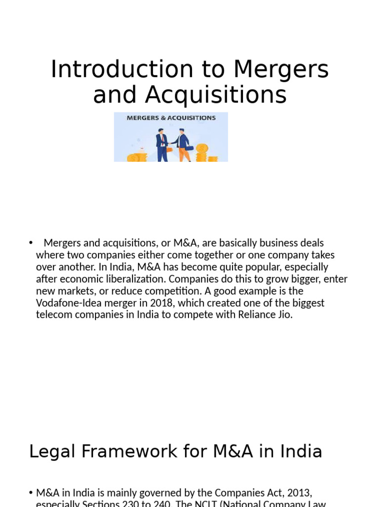 Introduction To Mergers and Acquisitions | PDF
