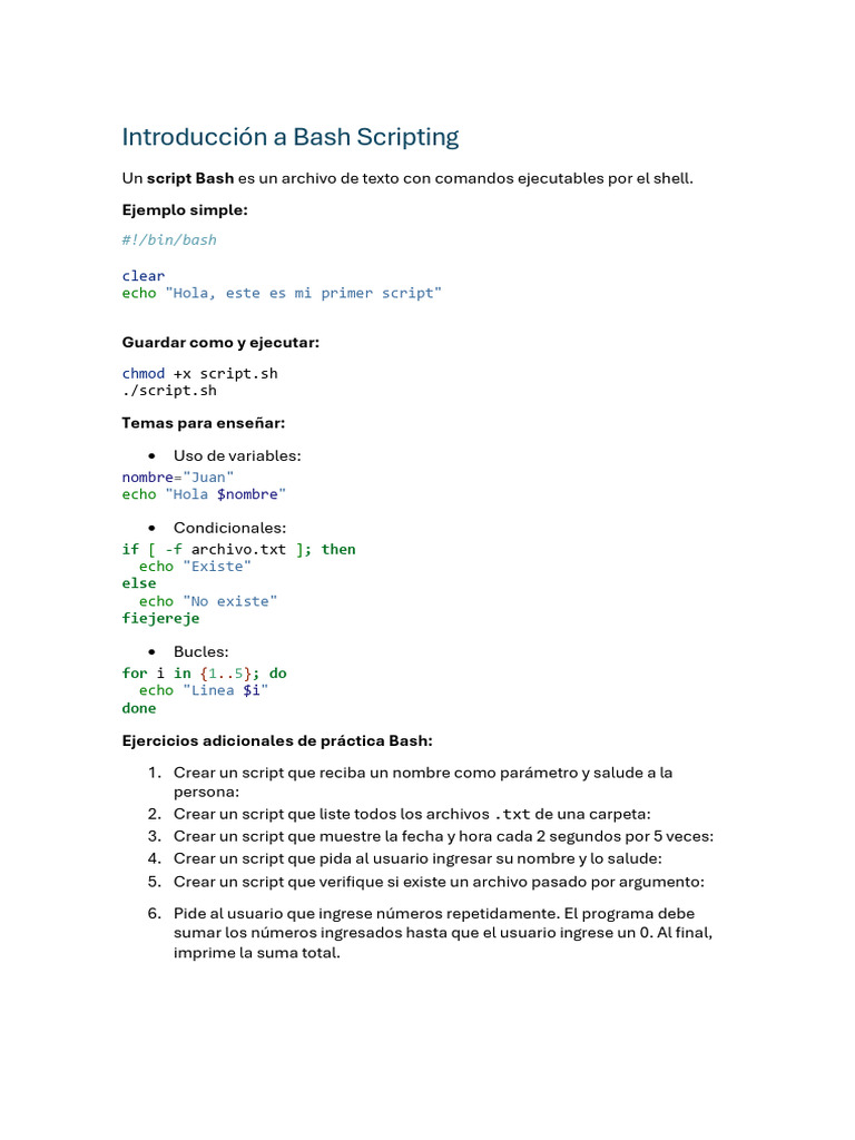 Introducción A Bash Scripting | PDF