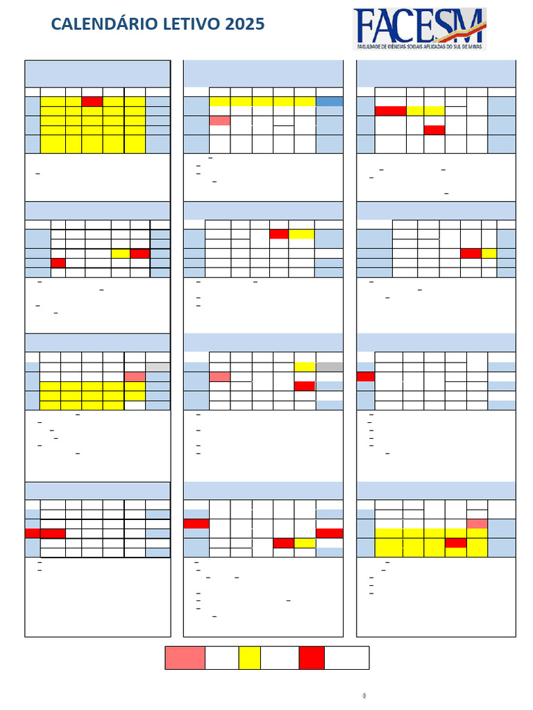 Calendário Letivo 2025 - Colégio Empreender | PDF