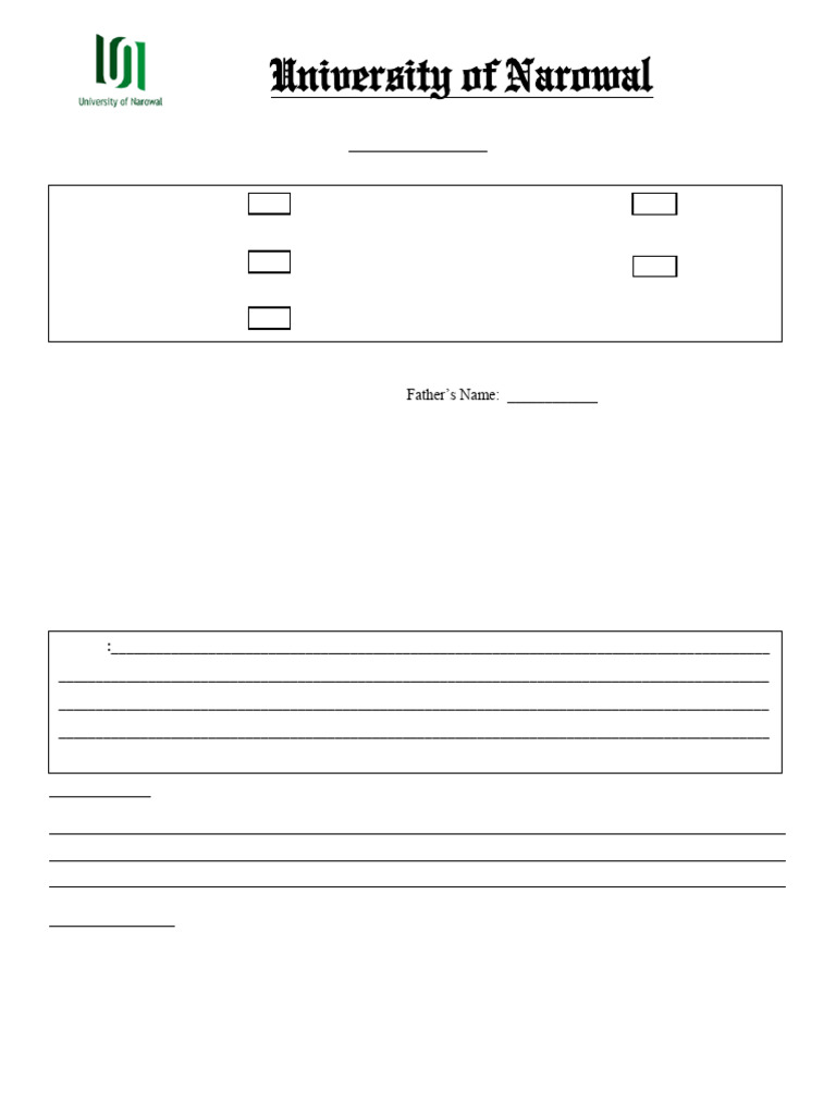 University of Narowal Letter Issuance Form | PDF