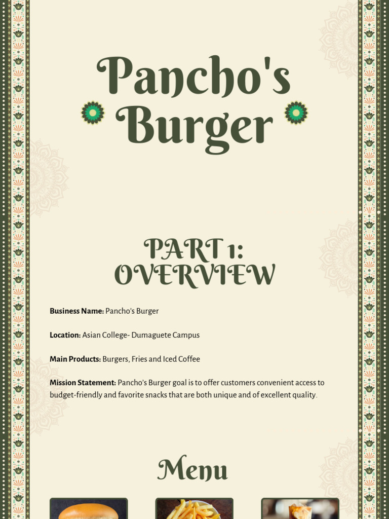 Apptech Entrep Group Presentation | PDF | Hamburgers | Foods