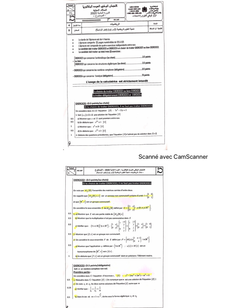 All Bac Maths Pdf