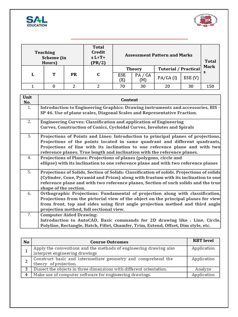 EGD Lab Manual for Engineering Graphics | PDF | Ellipse | Euclidean ...