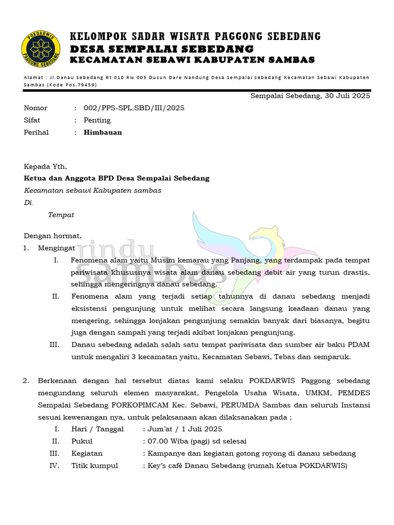 Undangan G.ryong BPD SPL - SBD | PDF