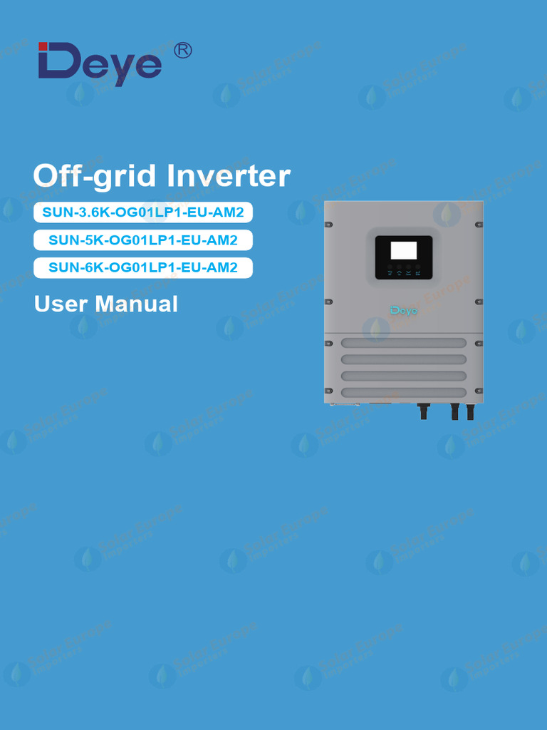 Deye 6kW Off-Grid Inverter Manual | PDF | Solar Panel | Power Inverter