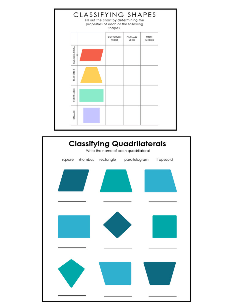 Quadrilaterals Exercises Pdf
