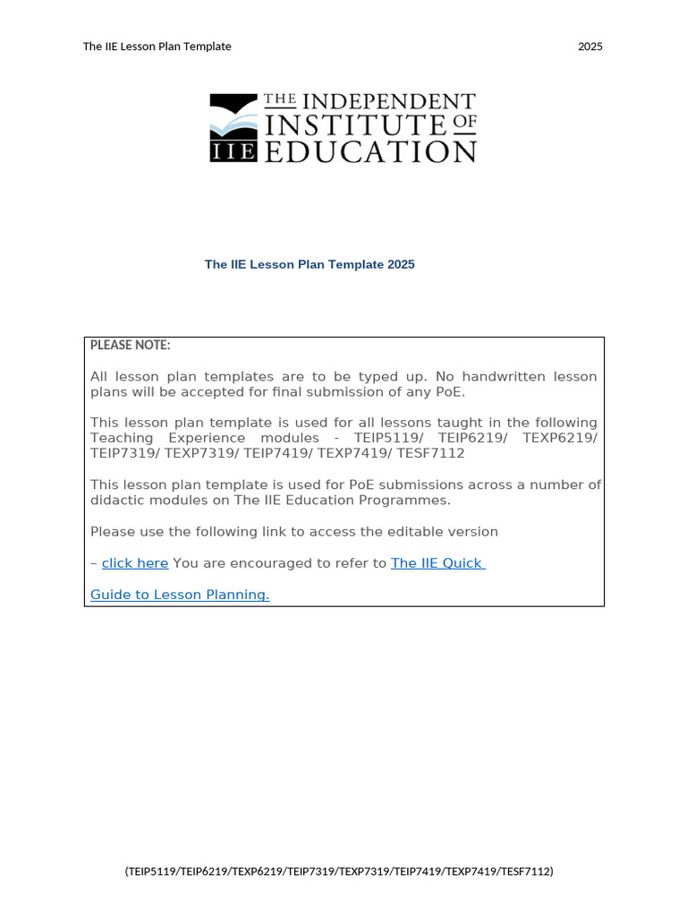 Afrikaans Lesson Plan Template 2025 | PDF | Learning | Lesson Plan