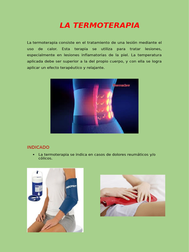 Beneficios y usos de la termoterapia | PDF