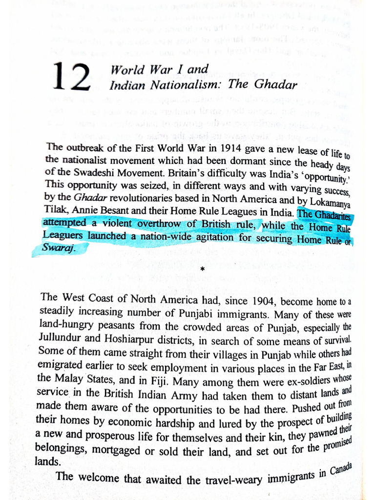 Quit India Mov and Ghadar Mov | PDF