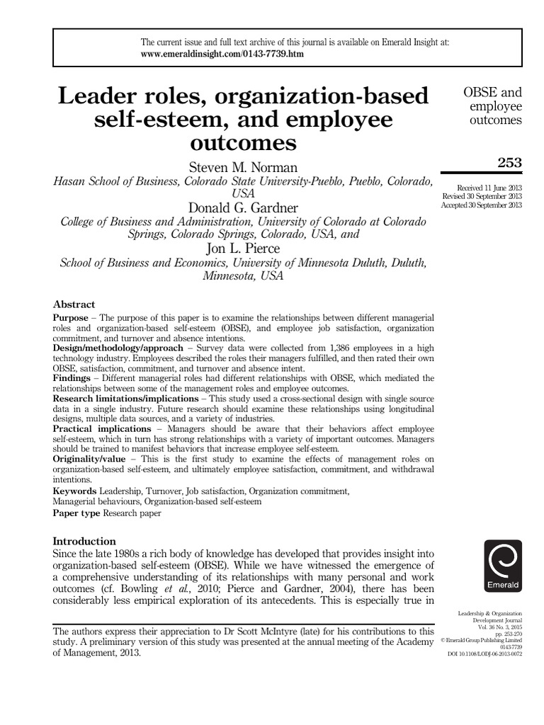 7-Leader Roles, Organization-based Self-esteem, And Employee Outcomes ...