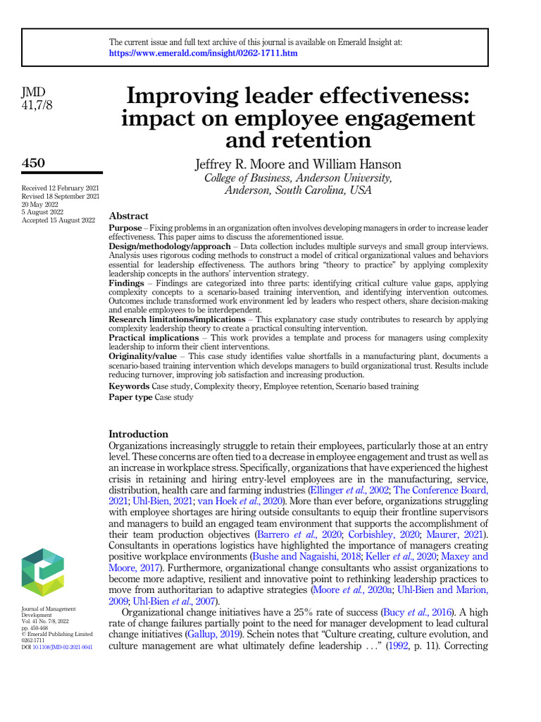 8-Improving Leader Effectiveness Impact On Employee Engagement and ...