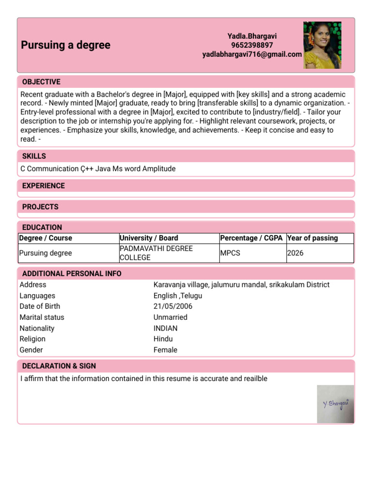 Yadla Bhargavi | PDF