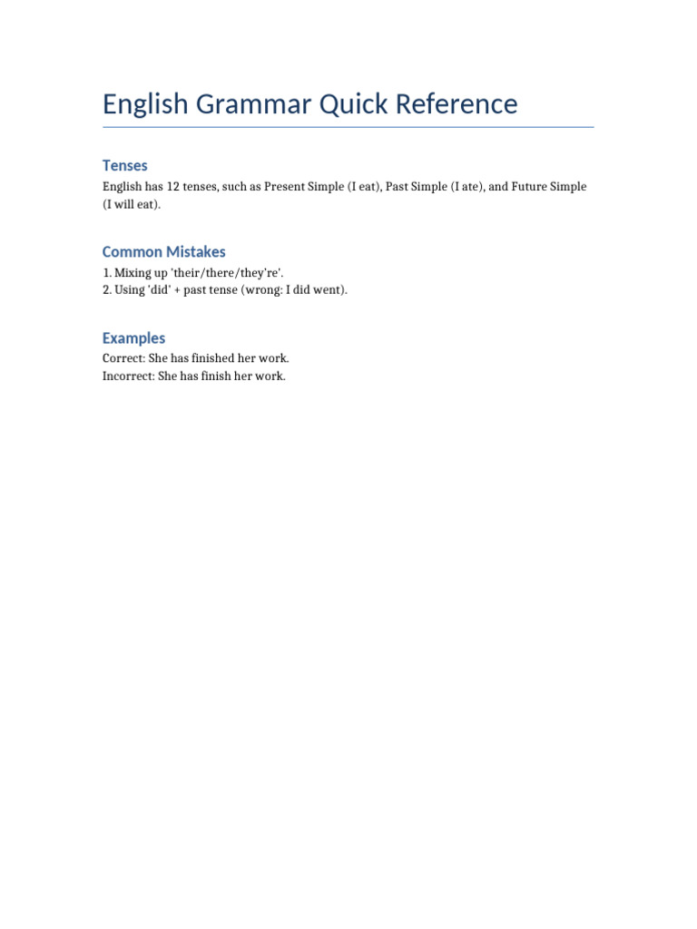 English Grammar Tenses & Mistakes Guide | PDF