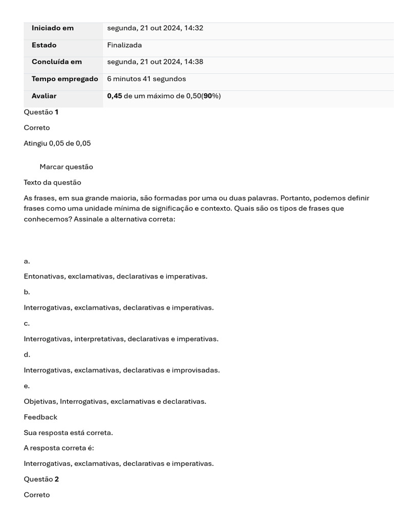 ATIVIDADE DE ESTUDO 02 - VALOR 0,5 PONTOS | PDF | Comentários