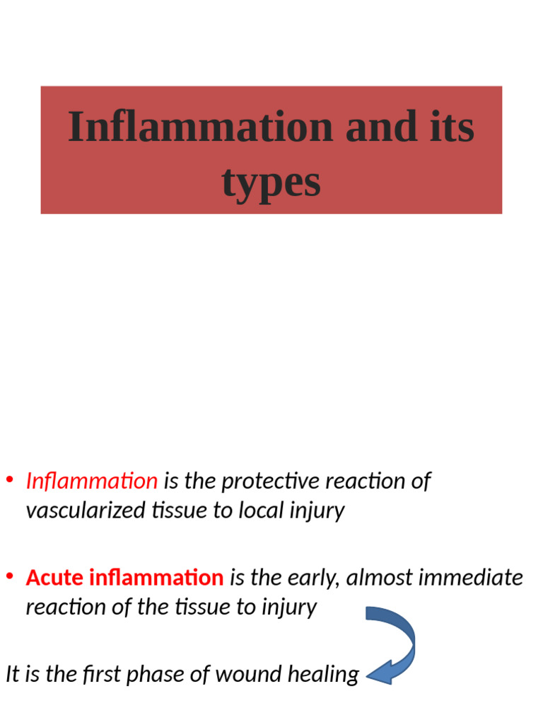 Types and Mechanisms of Inflammation | PDF | Inflammation | White Blood ...