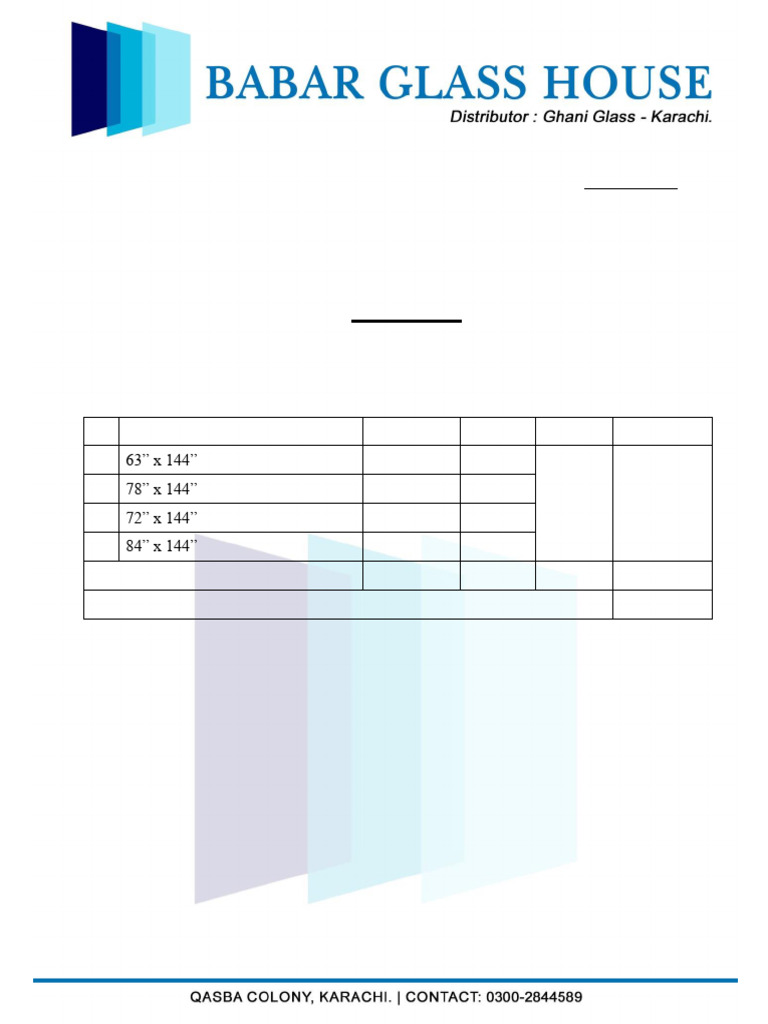 Invoice for Ghani Glass Delivery | PDF