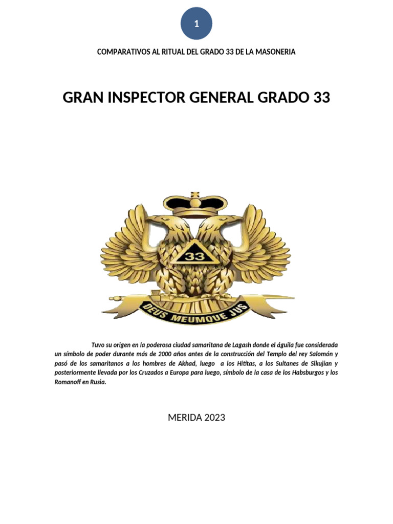 Ritual del Grado 33 en Masonería | PDF | Masonería