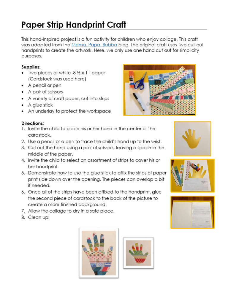 Paper Strip Handprint Craft | PDF