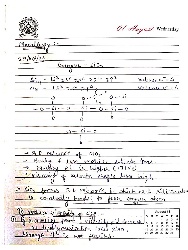 Process Metallurgy Full Notes | PDF