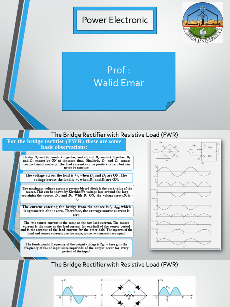 Power Electronic Full Wave Rectifier | PDF | Rectifier | Electrical Engineering