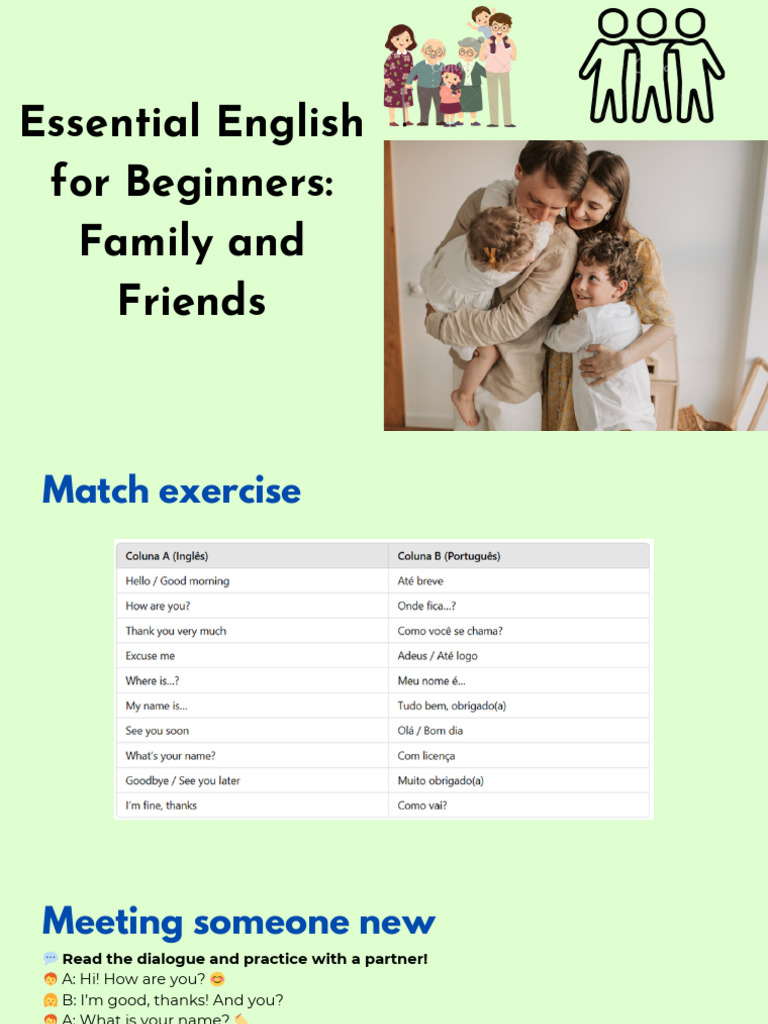 Essential English: Family & Friends Basics | PDF
