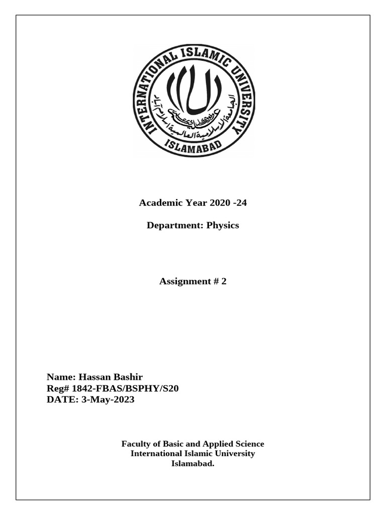 Assingment Front Page Format | PDF
