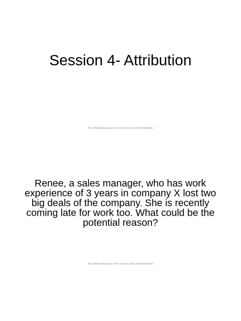 Session 4 - Attributions 2 | PDF | Psychological Concepts | Psychology