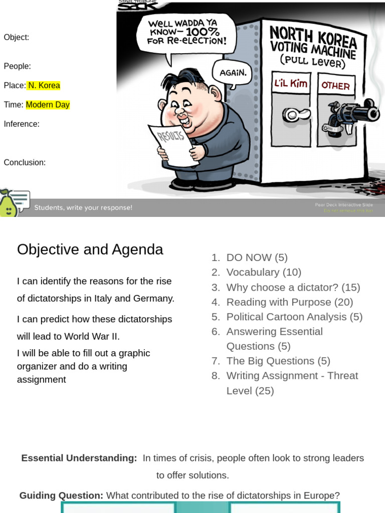 Lesson 1 Rise of Dictators Enrichment | PDF | Benito Mussolini | Adolf ...