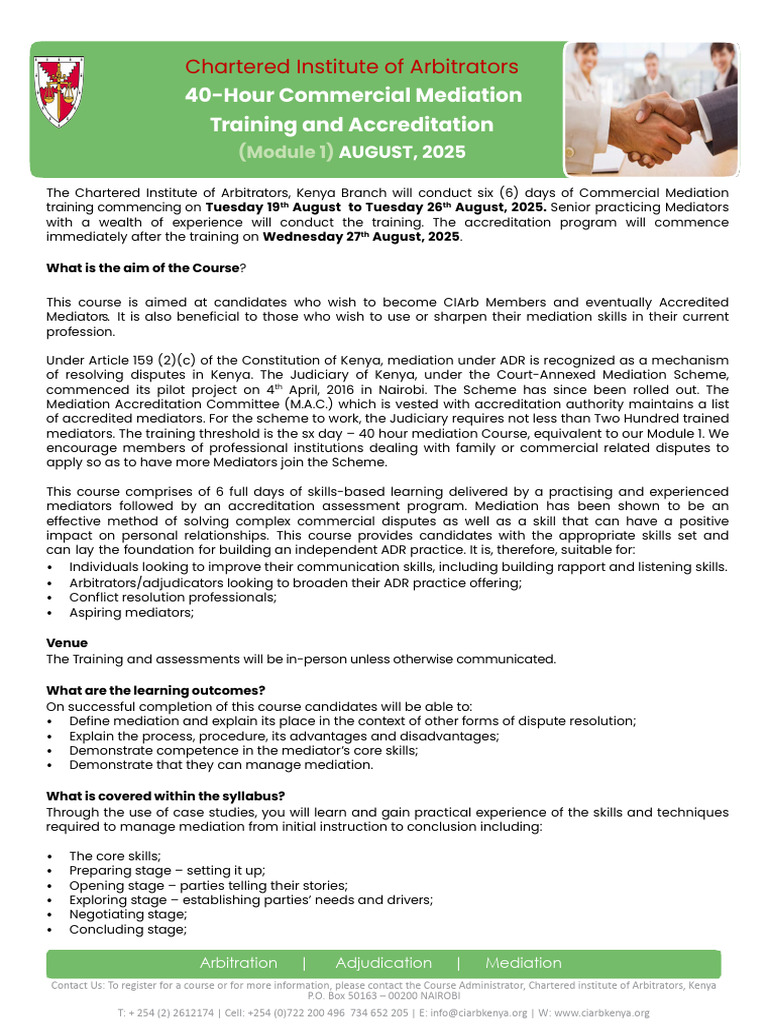 1 2025 40 Hour Module 1 Mediation Training Assessments Application Form August | PDF | Mediation ...