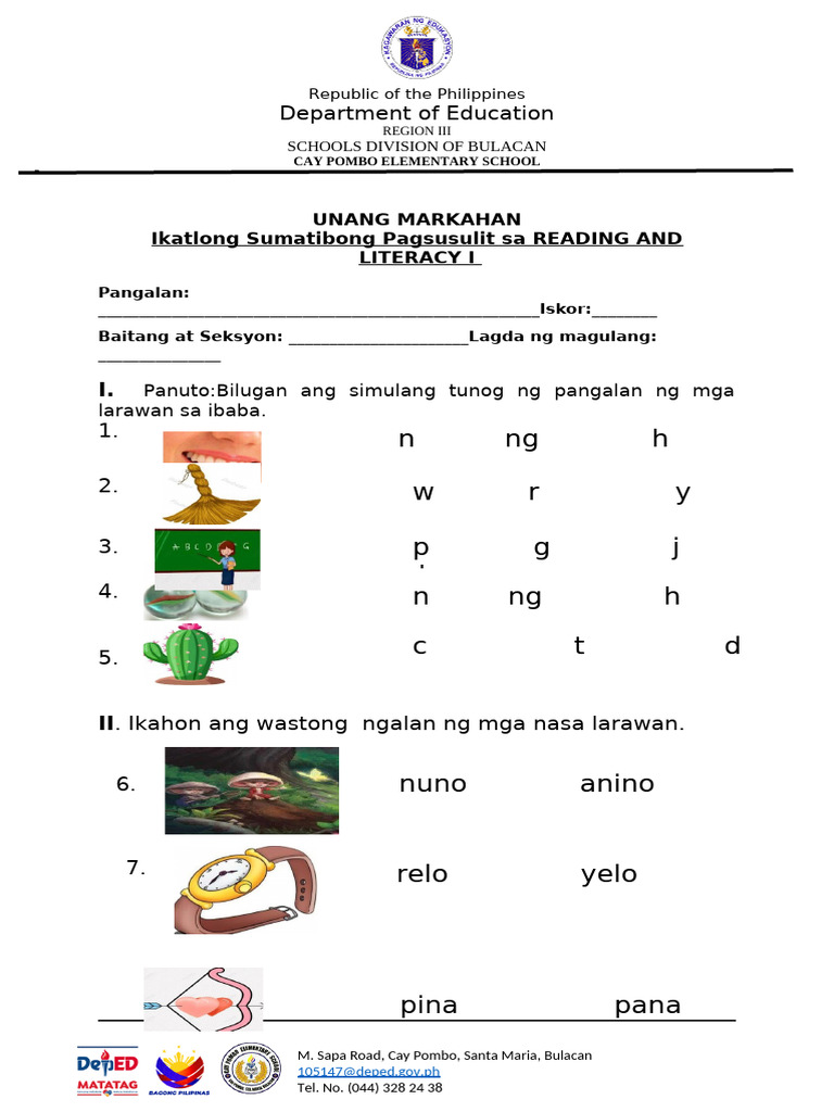 Q1 3rd-Summative RL | PDF
